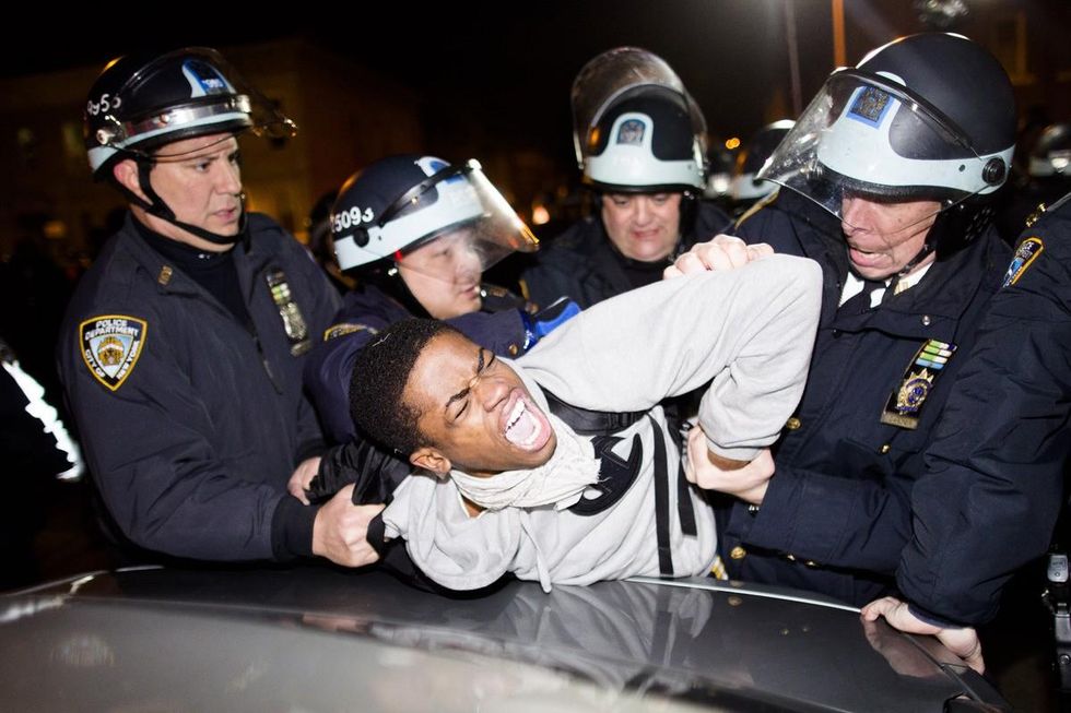 Demonstrators Met With Riot Police, Arrests at Vigil for Brooklyn Teen ...