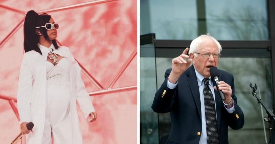 Cardi B Is Right Sanders And Rapper Call Attention To Social