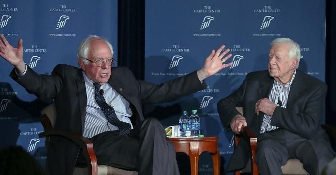 Bonding Over Values, President Carter Admits He Voted for Sanders
