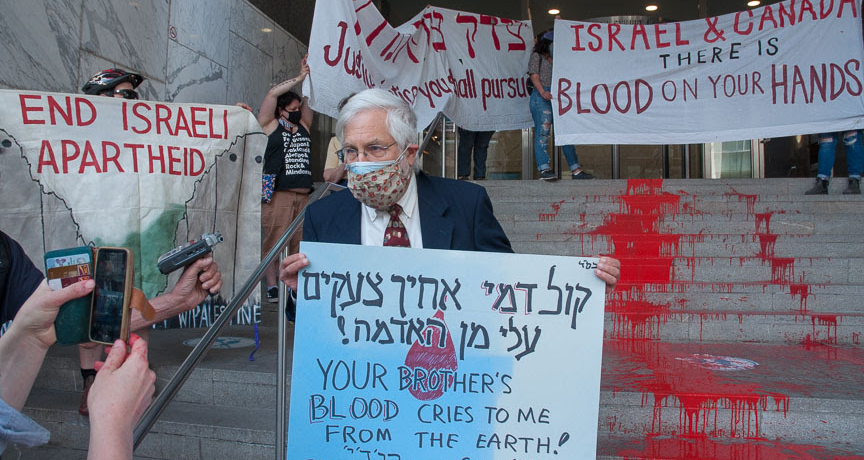 Canadian Activists Pour 'River of Blood' on Israeli Consulate Steps to ...